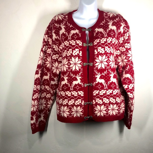 croft & barrow | Sweaters | Croft Barrow Red White Nordic Holiday ...